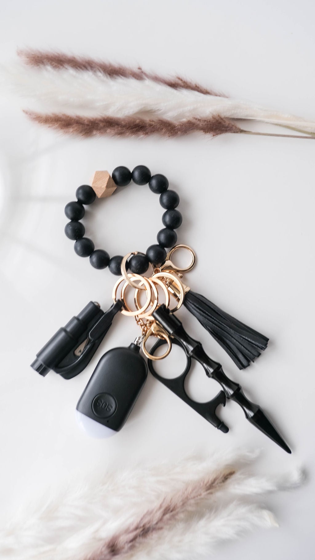 All Black Sleek Safety Keychain | Got Home Safe Boutique